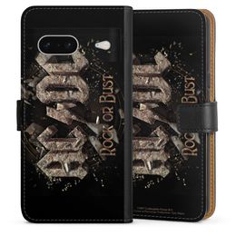 DeinDesign Google Pixel 7 Handy Klapph&uuml;lle Handyh&uuml;lle aus Kunst Leder schwarz Flip Case Rock Or Bust Official Licensed Product Acdc Sideflip mit langer Lasche
