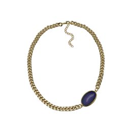Steuer Modeschmuck Collier goldfarben mit Achatscheibe lila