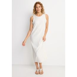 Plisseekleid Lascana, Damen, Gr. 34, N-Gr, creme, Jersey, Obermaterial: 88% Polyester, 12% Elasthan, unifarben, figurumspielend ca. Mitte Wade, Rundhals, Kleider, in Midil&auml;nge, Tr&auml;gerkleid, Sommerkleid