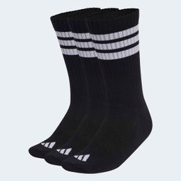Funktionssocken adidas Performance "3S ESS C CRW 3P", Damen, Gr. L (43/45), schwarz, wei&szlig;, wei&szlig;, Obermaterial: 59% Baumwolle, 37% Polyester, 3% Elasthan, 1% Polyamid, Socken