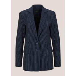 Madeleine Mode Longblazer MADELEINE "Blazer Eleganter, taillierter Blazer", Damen, Gr. 34, blau (marine, wei&szlig;), Obermaterial: 70% Viskose CV. 19% Polyamid PA. 8% Polyester PES. 3% Elasthan EL., Modern, normal, Blazer Longblazer