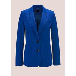 Madeleine Mode Jackenblazer MADELEINE "Blazer Langer Jersyblazer mit Revers", Damen, Gr. 34, blau (royalblau), Obermaterial: 67% Viskose CV. 27% Polyamid PA. 6% Elasthan EL., Modern, tailliert, Blazer