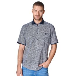 Kurzarmhemd Casamoda "Casamoda Freizeithemd Kurzarm Print", Herren, Gr. L, Normalgr&ouml;&szlig;en, dunkelblau, 100% Baumwolle, bedruckt, l&auml;ssig geschnitten, Hemden