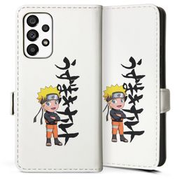 DeinDesign Galaxy A53 5G Handy Klapph&uuml;lle Handyh&uuml;lle aus Kunst Leder wei&szlig; Flip Case Official Licensed Product Naruto Shippuden Anime Sideflip mit Lasche