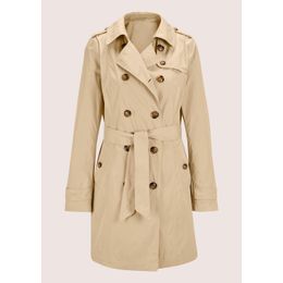 Madeleine Mode Trenchcoat MADELEINE "Trenchcoat Kurzer Trenchcoat mit Bindeg&uuml;rtel", Damen, Gr. 34, beige, Obermaterial: 100% Polyester PES., Modern, normal, M&auml;ntel