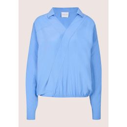Madeleine Mode Langarmbluse MADELEINE "Bluse Wickelbluse mit Fledermaus&auml;rmeln", Damen, Gr. 34, blau (gletscherblau), Obermaterial: 100% Viskose CV., Modern, normal, V-Ausschnitt, Blusen