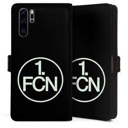 DeinDesign Huawei P30 Pro Handy Klapph&uuml;lle Handyh&uuml;lle aus Kunst Leder schwarz Flip Case 1. Fc N&uuml;rnberg Logo 1. Fcn Sideflip mit langer Lasche