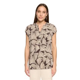 Schlupfbluse Betty Barclay "Damen kurzarm", Damen, Gr. 36, braun, beige, Obermaterial: 100% Viskose, figurumspielend normal, Rundhals, Blusen Schlupfbluse