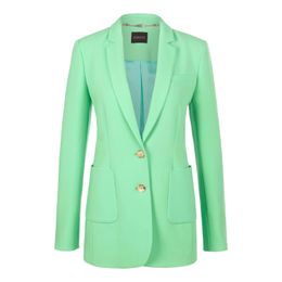 Madeleine Mode Jackenblazer MADELEINE "Blazer Langer Jersyblazer mit Revers", Damen, Gr. 38, gr&uuml;n (leuchtgr&uuml;n), Obermaterial: 67% Viskose CV. 27% Polyamid PA. 6% Elasthan EL., Modern, tailliert, Blazer
