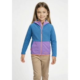 Fleecejacke Trollkids "GIRLS HOLMEDAL JACKET", M&auml;dchen, Gr. 110, cornflower, violet sorbet, Obermaterial: 90% Polyester, 10% Elasthan, Jacken Fleecejacke