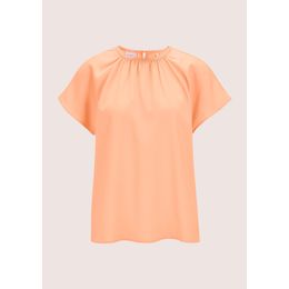 Madeleine Mode Shirtbluse MADELEINE "Blusenshirt Sommerliches Freizeitshirt mit Falten", Damen, Gr. 34, orange (pfirsich), Obermaterial: 100% Polyester PES., Modern, normal, Blusen