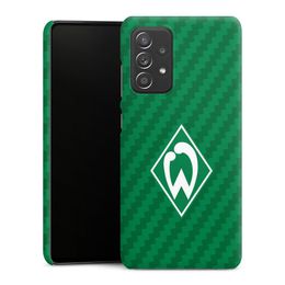 DeinDesign Galaxy A52s 5G Handy Premium Case Smartphone Handyh&uuml;lle Schutzh&uuml;lle matt Carbon Sv Werder Bremen Official Licensed Product Premium Case