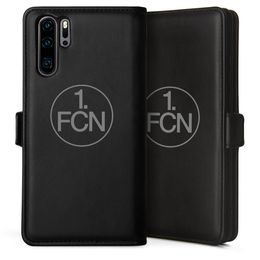 DeinDesign Huawei P30 Pro Handy Klapph&uuml;lle Handyh&uuml;lle aus Kunst Leder schwarz Flip Case 1. Fc N&uuml;rnberg 1. Fcn Transparent Sideflip mit langer Lasche
