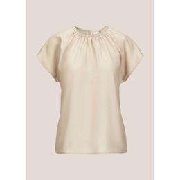 Madeleine Mode Shirtbluse MADELEINE "Blusenshirt Sommerliches Freizeitshirt mit Falten", Damen, Gr. 34, grau (kiesel), Obermaterial: 100% Polyester PES., Modern, normal, Blusen