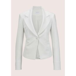 Madeleine Mode Jerseyblazer MADELEINE "Blazer Kurzer Jersey-Blazer mit Reverskragen", Damen, Gr. 36, wei&szlig; (wollwei&szlig;), Obermaterial: 67% Viskose CV. 27% Polyamid PA. 6% Elasthan EL., Modern, normal, Blazer