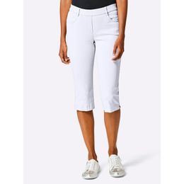 Caprijeans Ascari, Damen, Gr. 44, Normalgr&ouml;&szlig;en, wei&szlig;, 54% Baumwolle, 37% Lyocell, 6% Elastomultiester, 3% Elasthan, unifarben, kurz, Jeans
