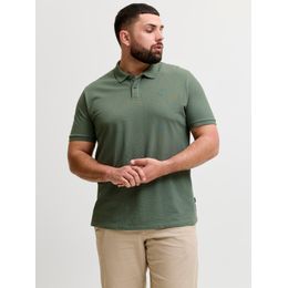 Jack & Jones PlusSize Poloshirt "JPRBLAWESTON SS POLO PLS", Herren, Gr. 5XL, gr&uuml;n (laurel wreath detail:solid), Jersey, Obermaterial: 100% Baumwolle, JACK & JONES PLUSSIZE, unifarben, regular fit normal, ohne Ausschnitt, angesetztes B&uuml;ndchen, Shirts, mit Stickerei