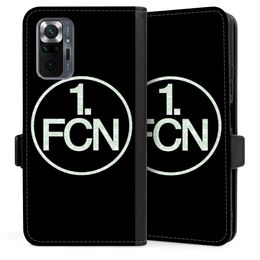 DeinDesign Xiaomi Redmi Note 10 Pro Handy Klapph&uuml;lle Handyh&uuml;lle aus Kunst Leder schwarz Flip Case 1. Fc N&uuml;rnberg Logo 1. Fcn Sideflip mit langer Lasche