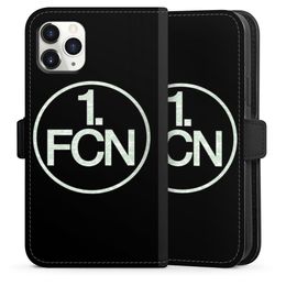 DeinDesign iPhone 11 Pro Handy Klapph&uuml;lle Handyh&uuml;lle aus Kunst Leder schwarz Flip Case 1. Fc N&uuml;rnberg Logo 1. Fcn Sideflip mit Lasche