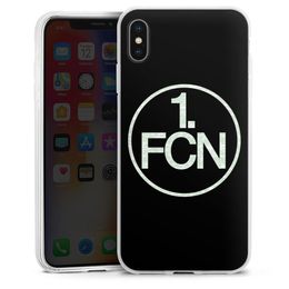 DeinDesign iPhone Xs Max Handy Silikon H&uuml;lle Case transparent Handyh&uuml;lle 1. Fc N&uuml;rnberg Logo 1. Fcn Silikon Case