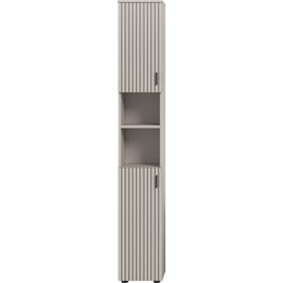 Hochschrank Welltime "MANI, H&ouml;he: 192 cm, Paneeloptik, 2 offene F&auml;cher, 2 T&uuml;ren", beige (kaschmir), B:30cm H:192cm T:30cm, FSC-zertifizierter Holzwerkstoff, Schr&auml;nke, Hochschrank, Hochschrank, Bad-Schrank, Badezimmerschrank, Bad, Badezimmer