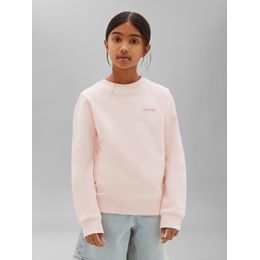 Sweatshirt Calvin Klein Jeans "SMALL CHEST LOGO REGULAR", M&auml;dchen, Gr. 16 (176), mangano calcite, Sweatware, Obermaterial: 100% Baumwolle, unifarben, regular fit normal, Rundhals, eingesetzt Rippb&uuml;ndchen, Sweatshirts Sweatshirt, Regular fit, Logoschriftzug