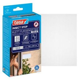 Tesa&reg; Klett-Fliegengitter INSECT STOP Premium, zum Befestigen an Fensterrahmen, L 1200 x B 2400 mm, wei&szlig;-transparent