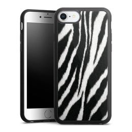 DeinDesign iPhone SE (2020) Handy Gallery Case Handyh&uuml;lle 9H Geh&auml;rtetes Glas R&uuml;ckseite H&uuml;lle Muster Zebra Fur Gallery Case