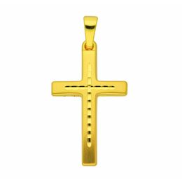 Adelia&acute;s Kreuzkette ADELIA&acute;S "Halskette - Kreuzkette mit Kreuz Anh&auml;nger aus 333 Gold", gold, Halsketten, Damen, Gelbgold 333 Gold, Gelbgold 333, Gold, Kreuzkette, Schmuckset mit bis 45 cm stufenlos verstellbarer 925 Silber Halskette
