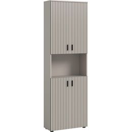 Hochschrank Welltime "MANI, H&ouml;he: 192 cm, Paneeloptik, 1 offenes Fach, 8 F&auml;cher", kaschmir, B:60cm H:192cm T:30cm, FSC-zertifizierter Holzwerkstoff, Schr&auml;nke, Hochschrank, Hochschrank, Bad-Hochschrank, Bad-Schrank, Bad, Badezimmer
