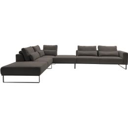Ecksofa Musterring, mocca, B:308cm H:88cm T:290cm, 85% Polyester, 15% Viskose, Sofas, Ecksofa, mit Zwischenhocker, wahlweise mit Funktion und Kissen, Ma&szlig;e 290 x 308