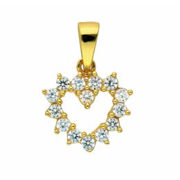 Adelia&acute;s Kette mit Anh&auml;nger ADELIA&acute;S "Damen 333 Gold Anh&auml;nger Herz mit Zirkonia", gold, Halsketten, Damen, Gold, Schmuckset - Set mit Halskette