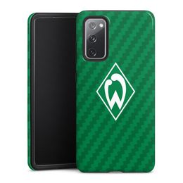 DeinDesign Galaxy S20 FE 5G Handy Panzer Handyh&uuml;lle robuste Outdoor H&uuml;lle Schutzh&uuml;lle gl&auml;nzend Carbon Sv Werder Bremen Official Licensed Product Tough Case