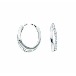 Adelia&acute;s Paar Creolen ADELIA&acute;S "Creolen Ohrringe 585 Wei&szlig;gold ( 14K ) mit Zirkonia", silber, Ohrringe, Damen, Damen, Gold, Goldohrringe