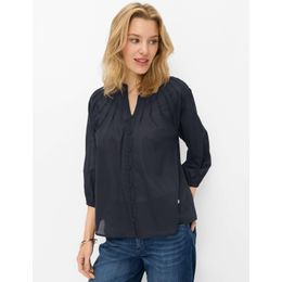Kurzarmbluse Brax "Style VALESCA", Damen, Gr. 36, navy, Web, 100% Baumwolle, Blusen