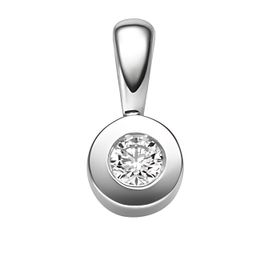 Adelia&acute;s Kettenanh&auml;nger ADELIA&acute;S "Anh&auml;nger 585 Wei&szlig;gold ( 14K ) mit 1 Brillant ( 0,1 ct )", silber, Schmuckanh&auml;nger, Damen, 0,1 VVS = sehr sehr kleine Einschl&uuml;sse, Gold, Kettenanh&auml;nger, Goldanh&auml;nger