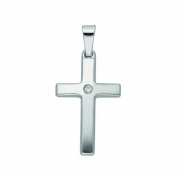 Adelia&acute;s Kreuzkette ADELIA&acute;S "Halskette - 585 Wei&szlig;gold Kreuzkette mit Kreuz Anh&auml;nger mit", silber, Halsketten, Damen, 0,01, Gold Wei&szlig;gold 585, Gold, Wei&szlig;gold 585, Kreuzkette, Schmuckset mit bis 45 cm stufenlos verstellbarer 925 Silber Halskette