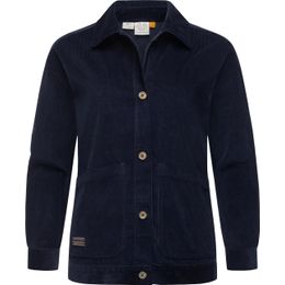 Cordjacke Ragwear "Ennea", Damen, Gr. M (38), blau (navy), Obermaterial: 100% Baumwolle, gerade h&uuml;ftbedeckend, mit Knopf,&Auml;rmel mit &Auml;rmelschlitz Umschlagsaum mit Kn&ouml;pfen,verstellbar, Jacken, Leichte Damen &Uuml;bergangsjacke aus Kord