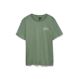 V&eacute;ro Moda Kurzarmshirt VERO MODA "VMSIGRID PAULINA SS TOP BOX JRS", Damen, Gr. L, laurel wreath print:have a nice day, Jersey, Obermaterial: 100% Baumwolle, bedruckt, regular fit normal, Rundhals, Shirts, Baumwolle, regular fit