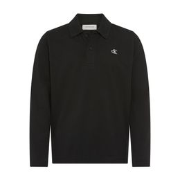 Langarm-Poloshirt Calvin Klein Jeans "SOLID PIQUE POLO", Jungen, Gr. 6 (116), pvh schwarz, Single Jersey, Obermaterial: 94% Baumwolle, 6% Elasthan, unifarben, regular fit normal, Rundhals, eingesetzt gerader Abschluss, Shirts, Regular fit mit Polokragen