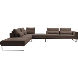 Ecksofa Musterring, espresso, B:308cm H:88cm T:290cm, 85% Polyester, 15% Viskose, Sofas, Ecksofa, mit Zwischenhocker, wahlweise mit Funktion und Kissen, Ma&szlig;e 290 x 308