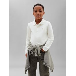 Langarm-Poloshirt Calvin Klein Jeans "SOLID PIQUE POLO", Jungen, Gr. 10 (140), tofu, Single Jersey, Obermaterial: 94% Baumwolle, 6% Elasthan, unifarben, regular fit normal, Rundhals, eingesetzt gerader Abschluss, Shirts, Regular fit mit Polokragen