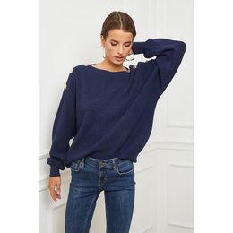 So Cachemire Pullover "Cornella" in Dunkelblau - 73% | Gr&ouml;&szlig;e M | Damen-pullover-cardigans
