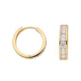 Adelia&acute;s Paar Ohrh&auml;nger ADELIA&acute;S "333 Gold Ohrringe Creolen &Oslash; 15,7 mm", gold, Ohrringe, Damen, Damen, Gold, mit Zirkonia Goldschmuck f&uuml;r Damen