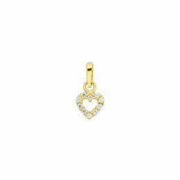 Adelia&acute;s Herzkette ADELIA&acute;S "Halskette - Herzkette mit Anh&auml;nger Herz mit Zirkonia aus 333", gold, Halsketten, Damen, Gelbgold 333 Gold, Gelbgold 333, Gold, Herzkette, Schmuckset mit bis 45 cm stufenlos verstellbarer 925 Silber Halskette