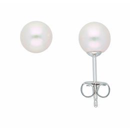 Adelia&acute;s Paar Ohrstecker ADELIA&acute;S "Perlen Ohrstecker Ohrringe 585 Wei&szlig;gold ( 14K )", silber, Ohrringe, Damen, Damen, Gold, Goldohrringe Perle