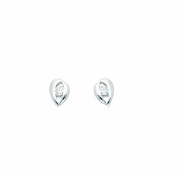 Adelia&acute;s Paar Ohrh&auml;nger ADELIA&acute;S "Ohrstecker Ohrringe 333 Wei&szlig;gold ( 8K ) mit Zirkonia", silber, Ohrringe, Damen, Damen, Gold, Goldohrringe