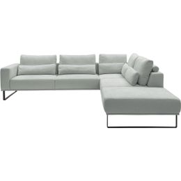 Ecksofa Musterring "JustB PM100", light, blau, B:308cm H:88cm T:200cm, 85% Polyester, 15% Viskose, Sofas, Ecksofa, wahlweise mit Funktion und Kissen, mit Metallkufe, Ma&szlig;e 200 x 308 cm