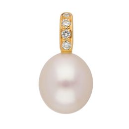 Adelia&acute;s Kettenanh&auml;nger ADELIA&acute;S "585 Gold Anh&auml;nger", gold, Schmuckanh&auml;nger, Damen, 0,06 VVS = sehr sehr kleine Einschl&uuml;sse mit Brillant, Gold, Kettenanh&auml;nger, mit Diamant und S&uuml;&szlig;wasserperle Goldschmuck f&uuml;r Damen