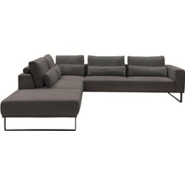 Ecksofa Musterring "JustB PM100", mocca, B:308cm H:88cm T:200cm, 85% Polyester, 15% Viskose, Sofas, Ecksofa, wahlweise mit Funktion und Kissen, mit Metallkufe, Ma&szlig;e 200 x 308 cm